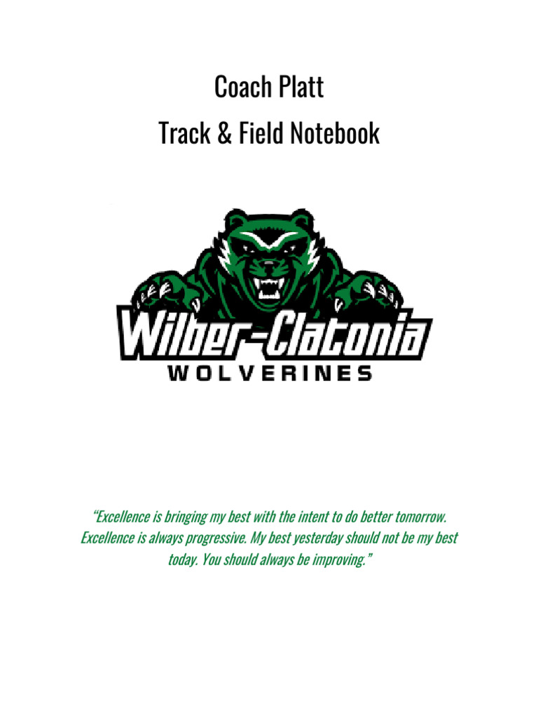 WC Head Track Notebook | PDF | Track And Field