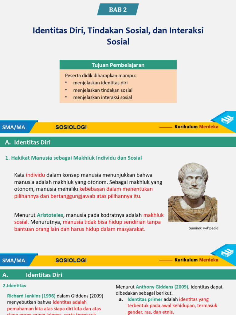 PPT Sosiologi BAB 2 (Identitas, Tindakan Dan Interaksi Sosial) | PDF