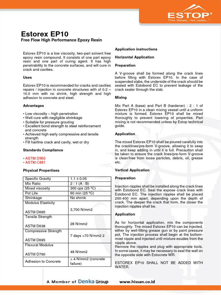 Estorex EP10 Rev 01techIV20 | PDF | Concrete | Epoxy
