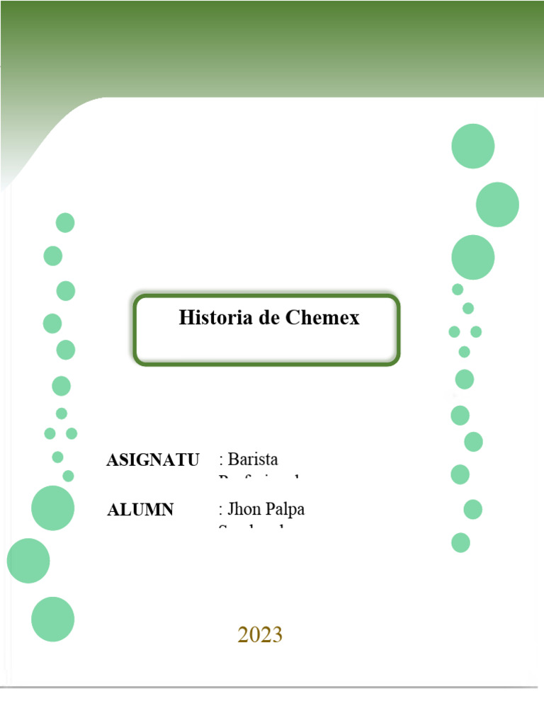 Chemex Trabajo | PDF | café | Agua