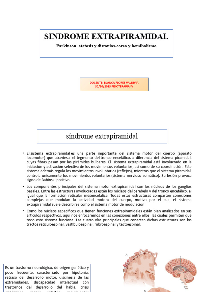 Síndrome Extrapiramidal: Funciones y Vías | PDF | Distonia | Enfermedad ...