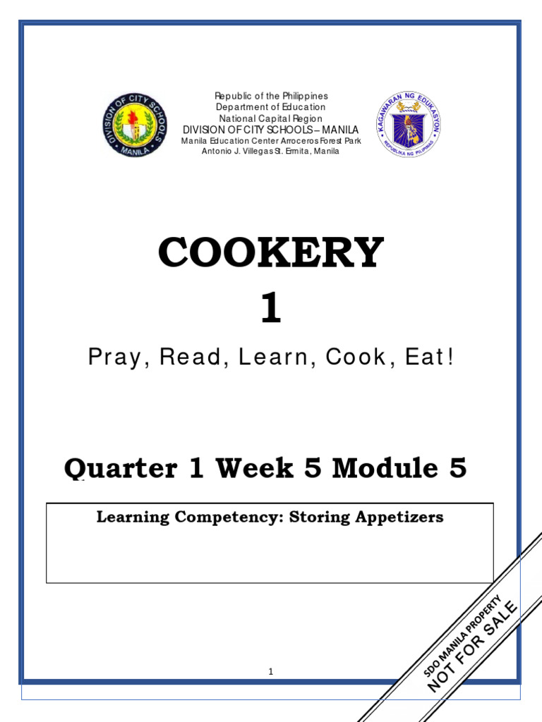Cookery 11 q1 w5 Mod5 | PDF | Refrigeration | Refrigerator
