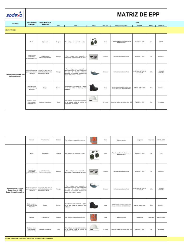 Matriz EPP - Sodexo | PDF