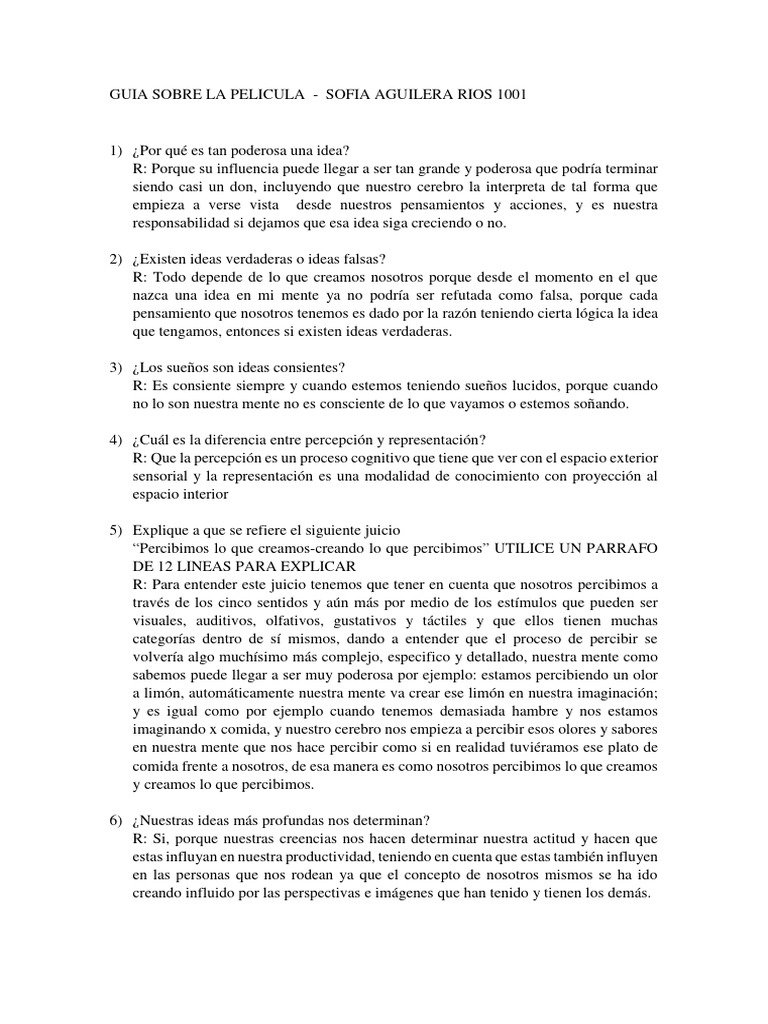 GUIA SOBRE LA PELICULA | PDF