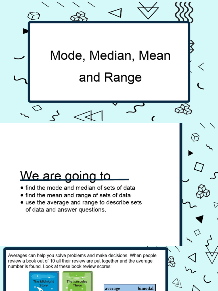 Mode, Median, Mean and Range | PDF