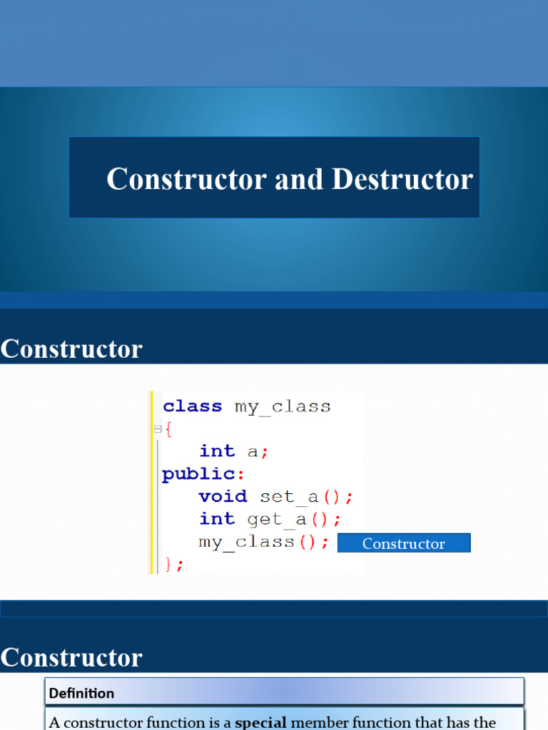 Constructor Destructor | PDF