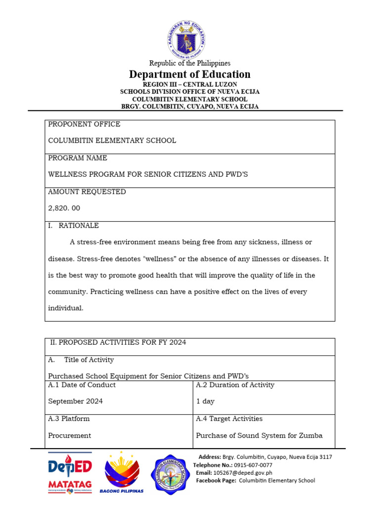 Wellness Program Proposal for Seniors | PDF | Health Care