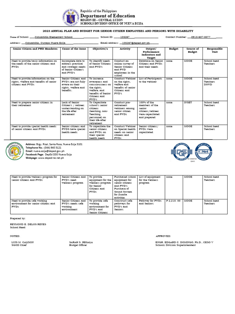 Senior Citizenand PWDs PLan | PDF