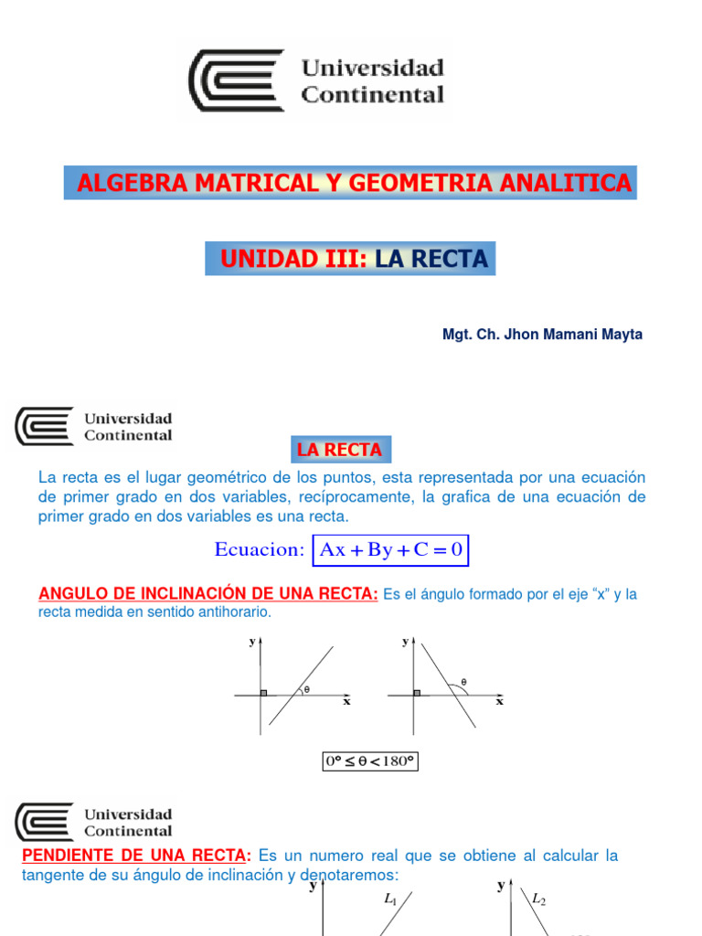 La Recta | PDF | Pendiente | Línea (geometría)
