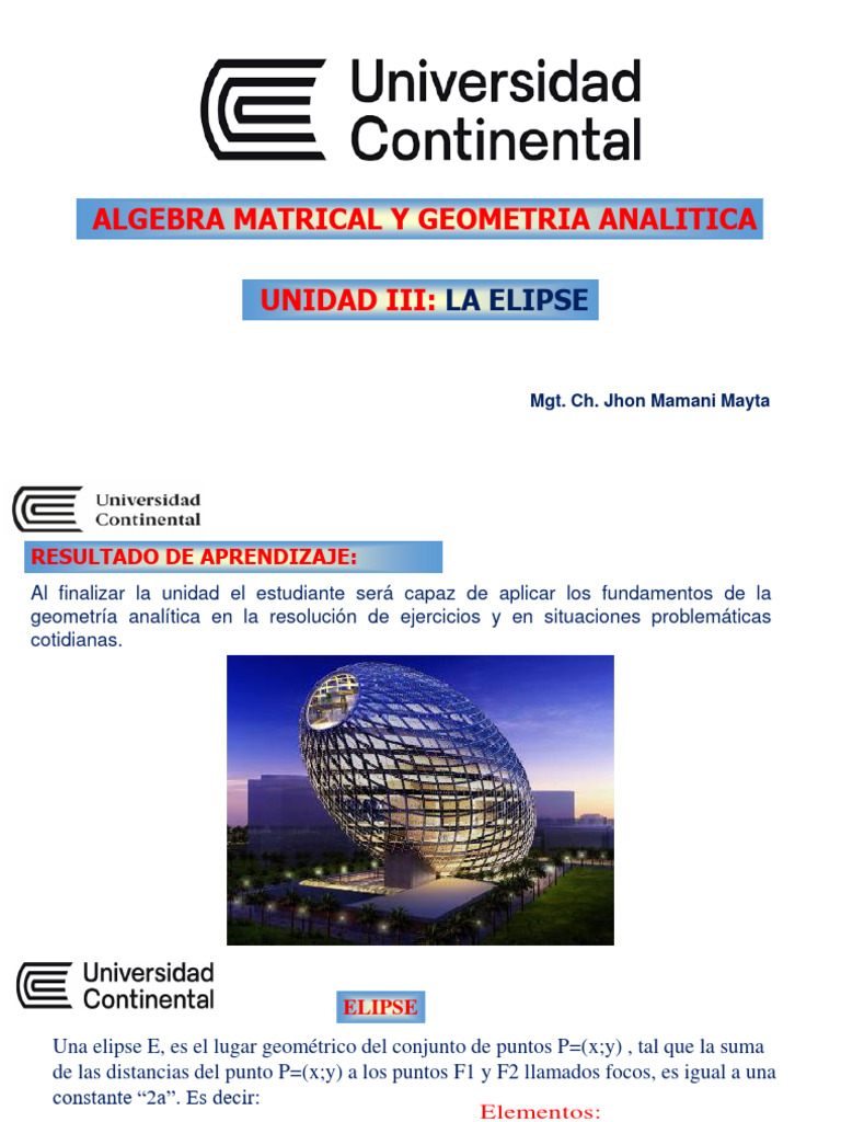 Elipse | PDF | Elipse | Geometría analítica
