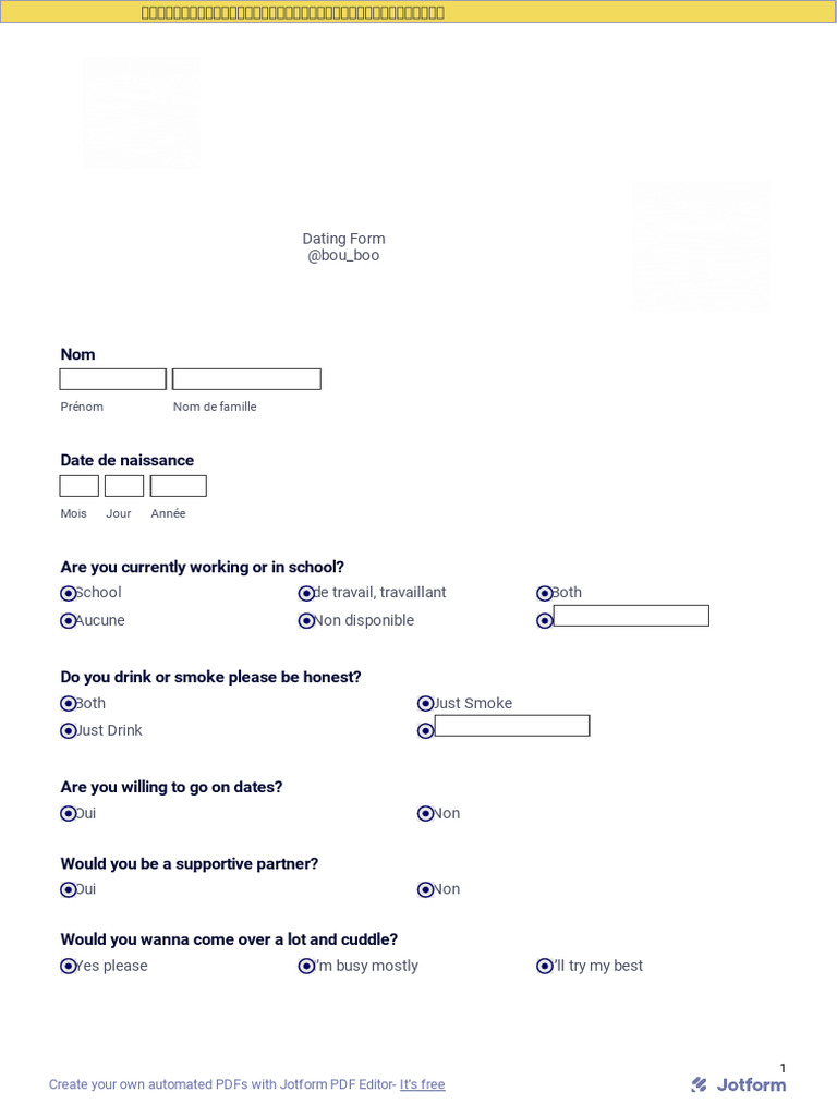 Dating Application Form | PDF