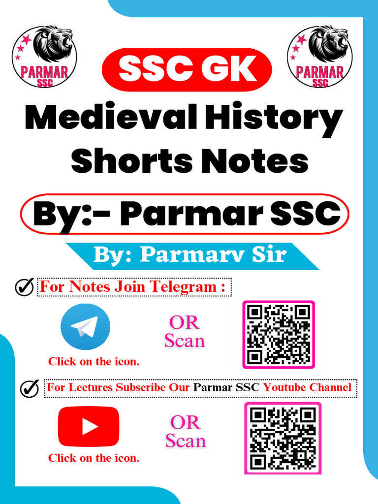 Medieval History Short Notes by Parmar Sir | PDF