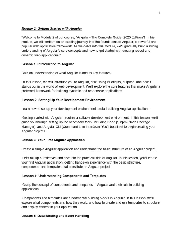 Module 2 - Getting Started With Angular | PDF