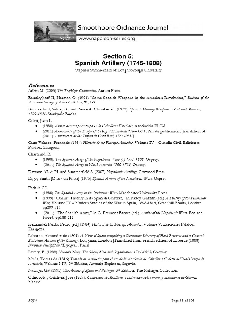 SOJ 4-5-Spanish Gribeauval | PDF | Caliber | Gun
