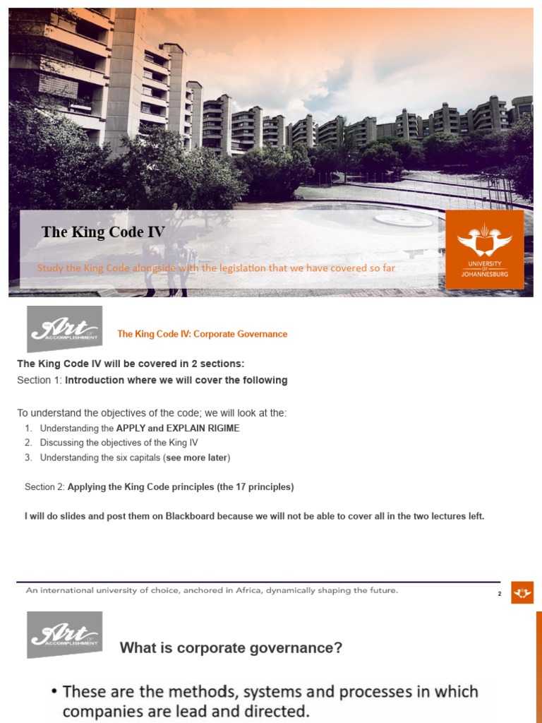 King Code | PDF | Governance | Corporate Governance