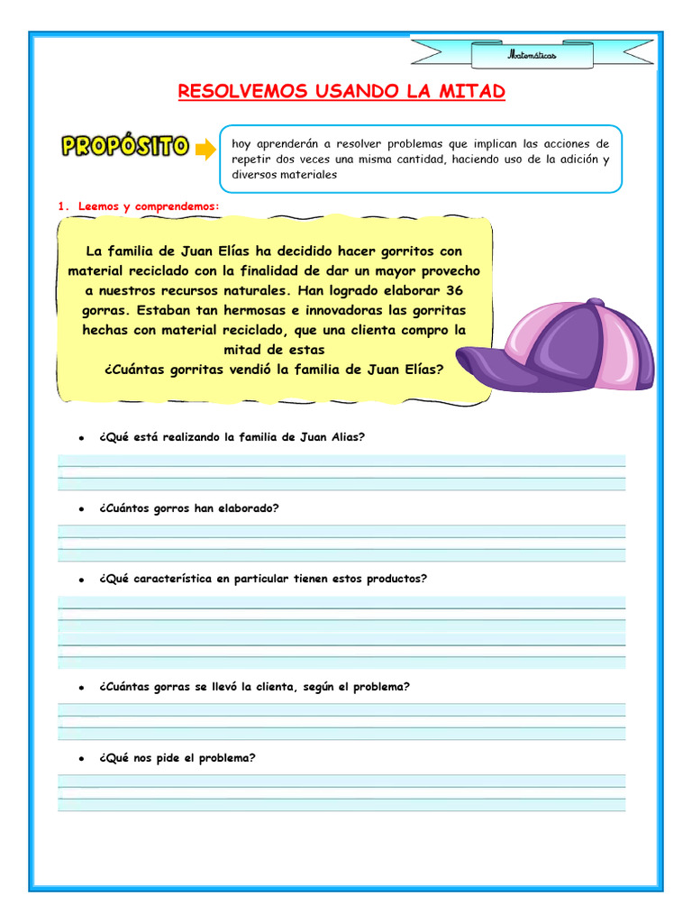 E11 Ficha D2 Mat Hallamos La Mitad de Una Cantidad | PDF