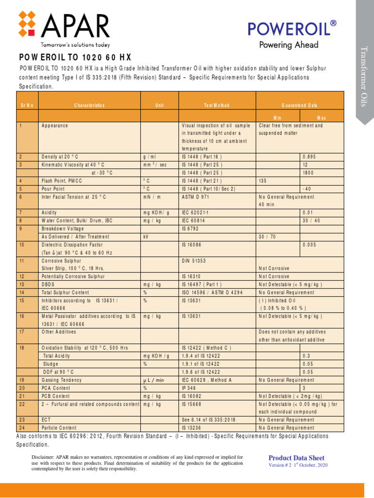 Oil Specification | PDF | Corrosion | Electromagnetism