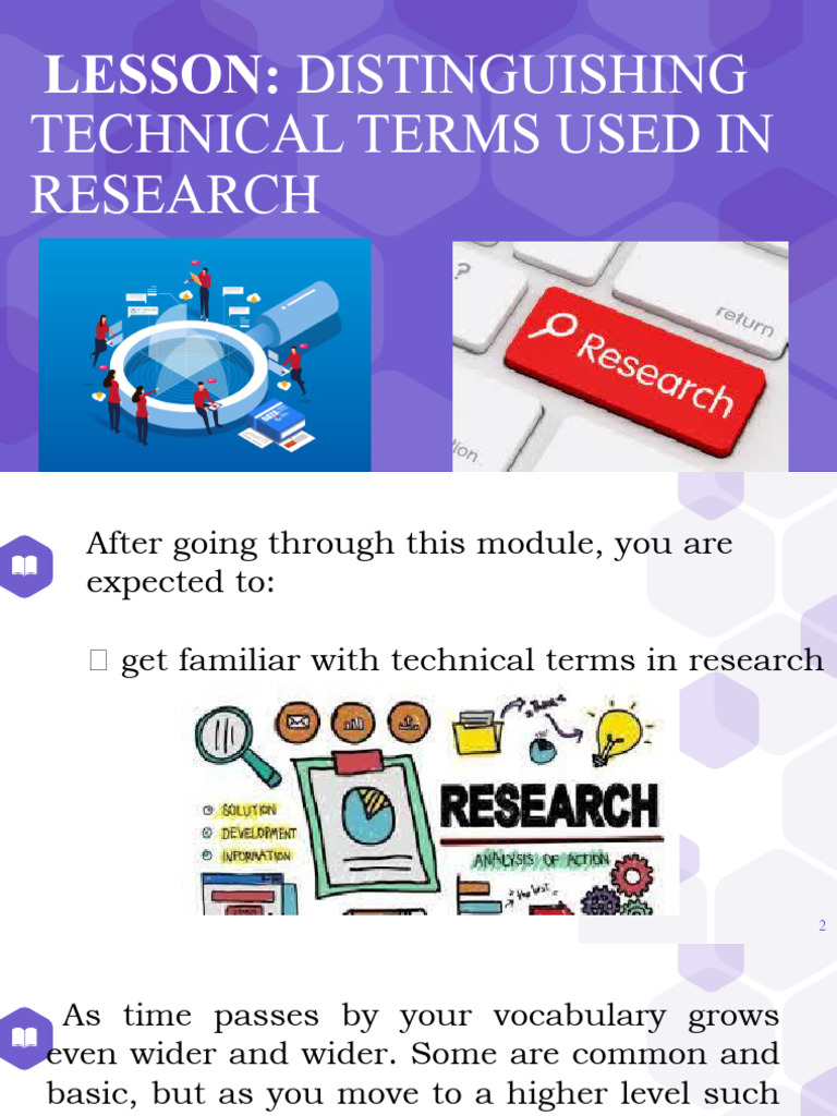 Quarter 4 Week 1 Lesson 1 (DISTINGUISHING TECHNICAL TERMS USED IN ...