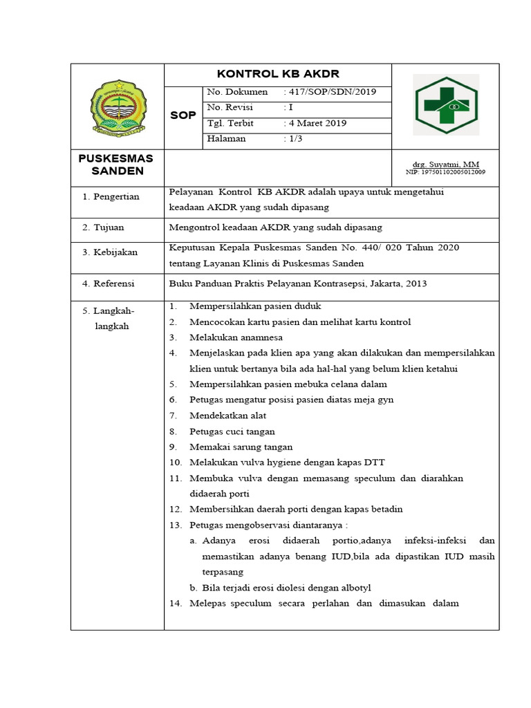 Sop Kontrol KB Iud | PDF