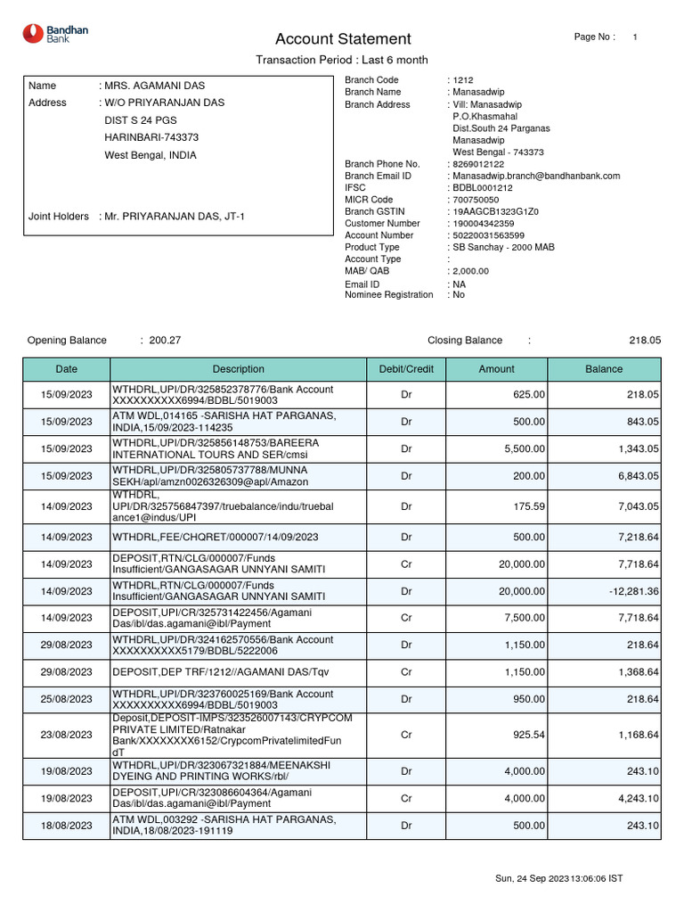 Statement | PDF | Deposit Account | Debits And Credits