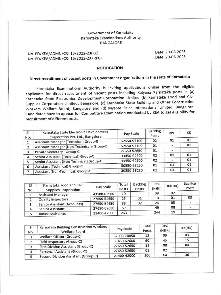 KEA Recruitment 2023 Notification PDF Click To Download | PDF