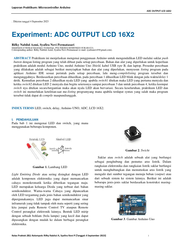 2b2 - Kelompok 6 - Adc Output LCD 16x2 | PDF