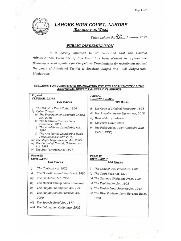 Asj Syllabus 2023 | PDF