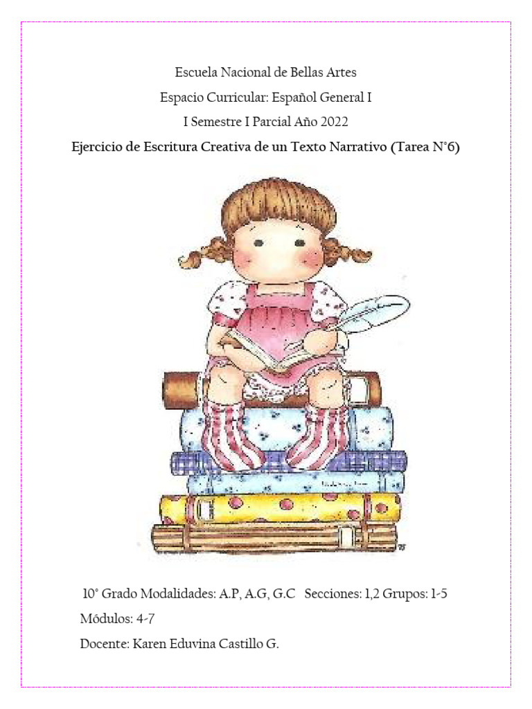10° Español Gral Ejercicio de Escritura Creativa I Parcial | PDF | Fábula