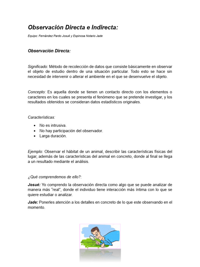 Observación Directa e Indirecta (Equipo) - DHPC | PDF | Observación ...