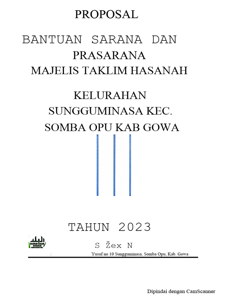 Proposal Sarana Majelis Taklim Hasanah | PDF