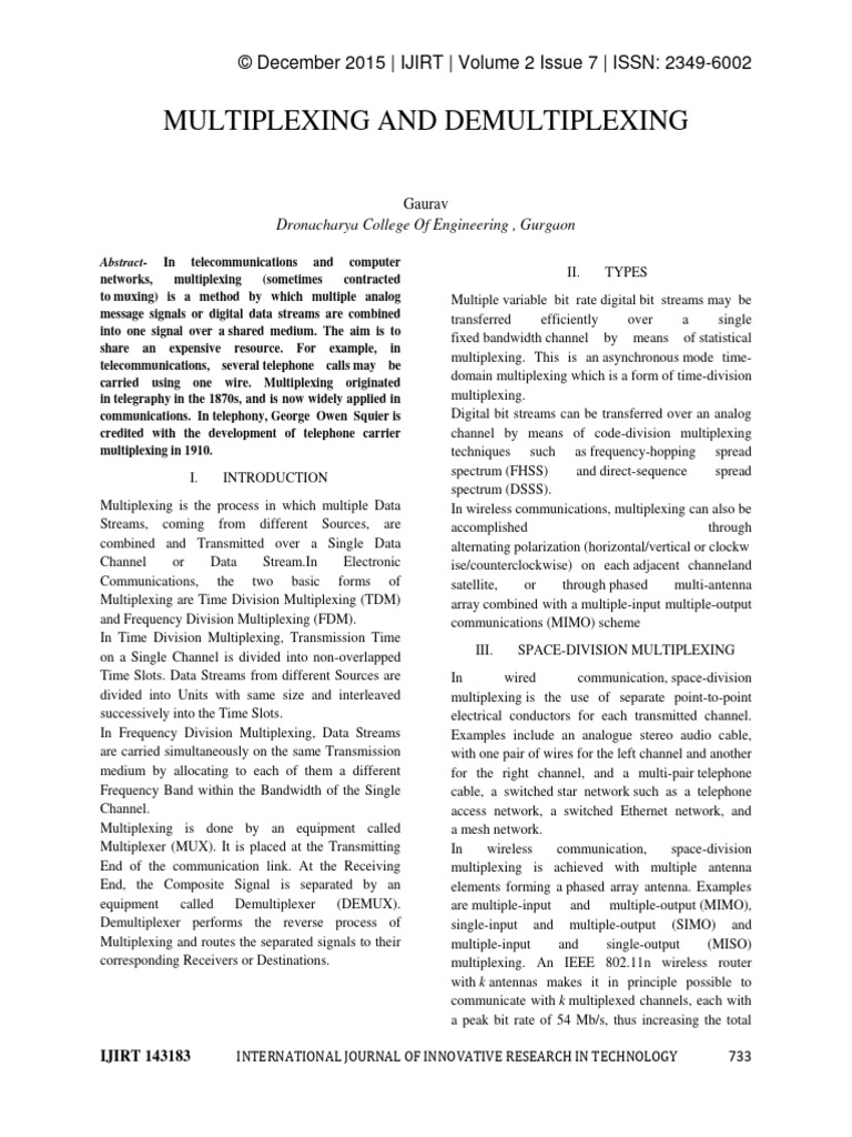 Multiplexing & Demultiplexing | Download Free PDF | Multiplexing ...