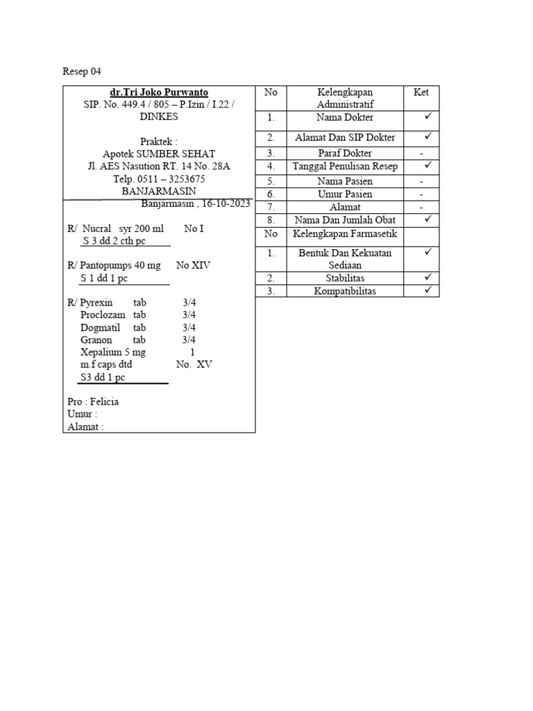 Resep, Copy Resep Dan Etiket Andi | PDF