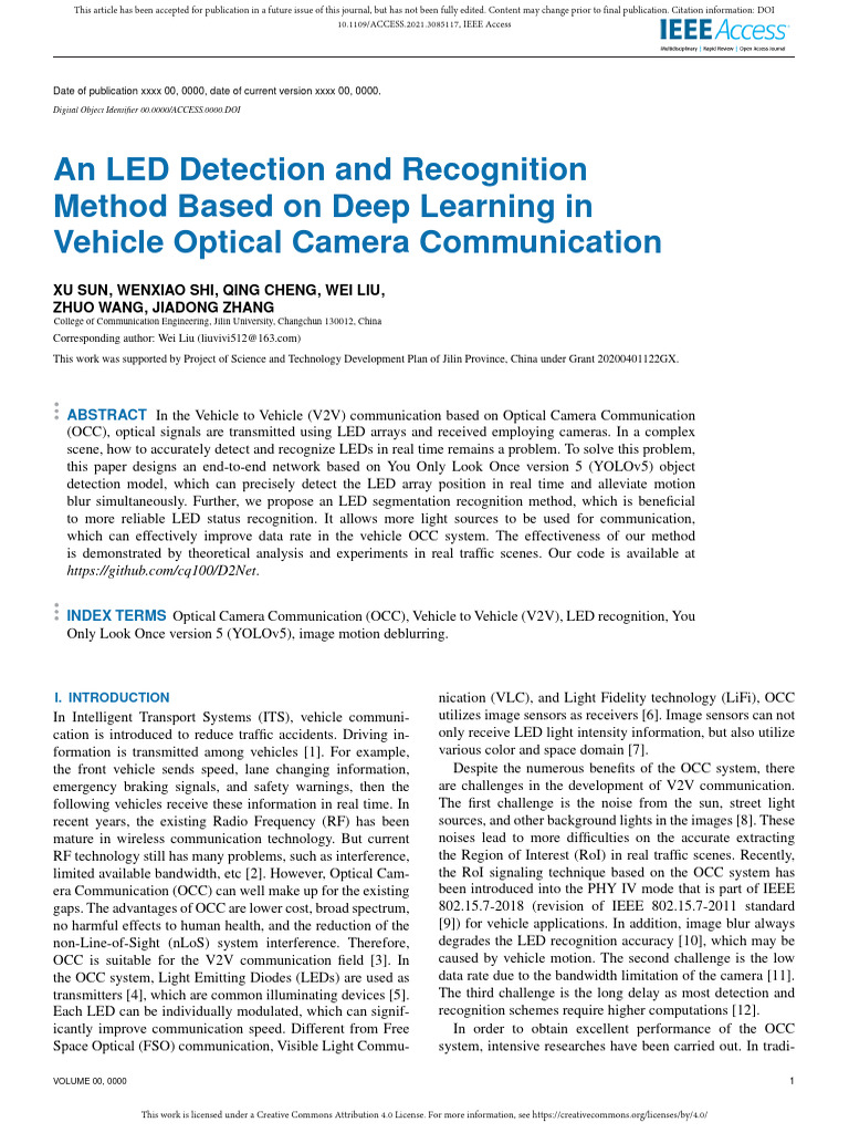 An LED Detection and Recognition Method Based On D | PDF | Image ...