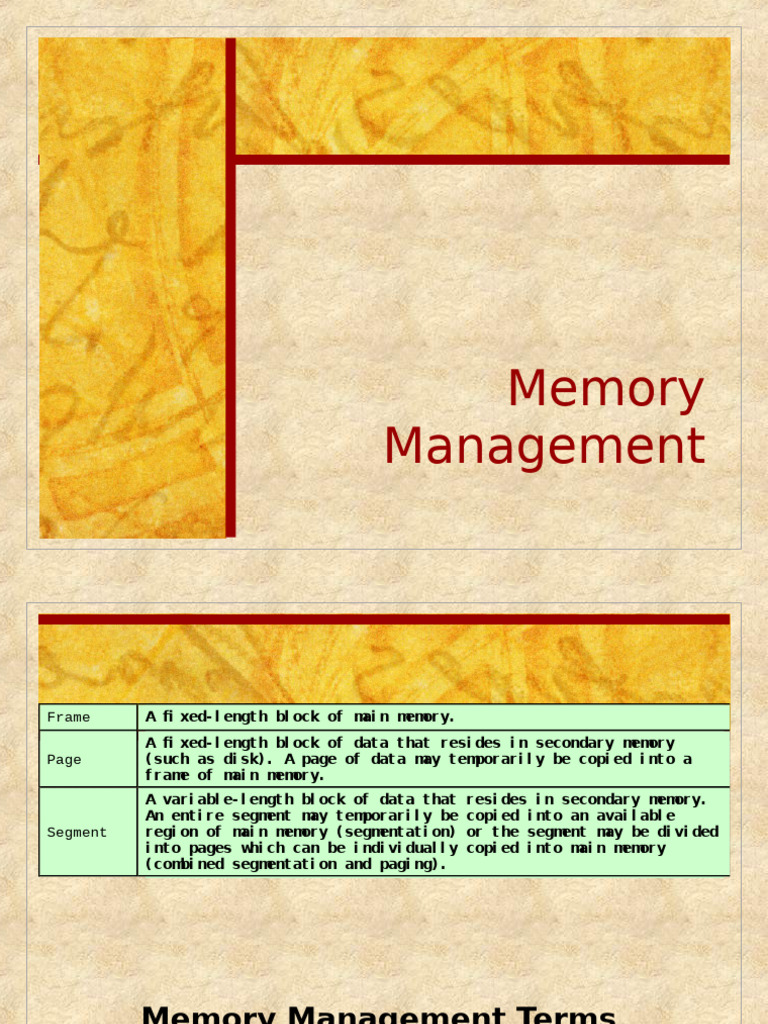 17 Memory Management | PDF | Computer Data | Computer Science