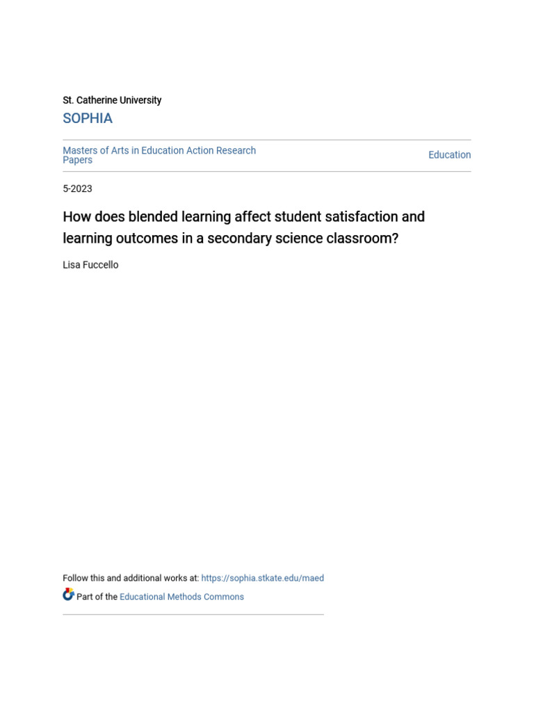 How Does Blended Learning Affect Student Satisfaction and Learni | PDF | Educational Technology ...