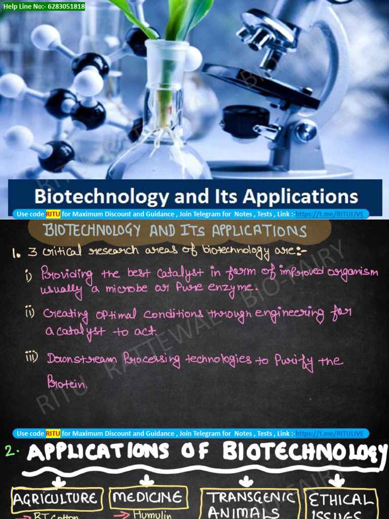 Biotechnology and Its Application PYQ+HAND WRITTEN NOTES Compressed | PDF