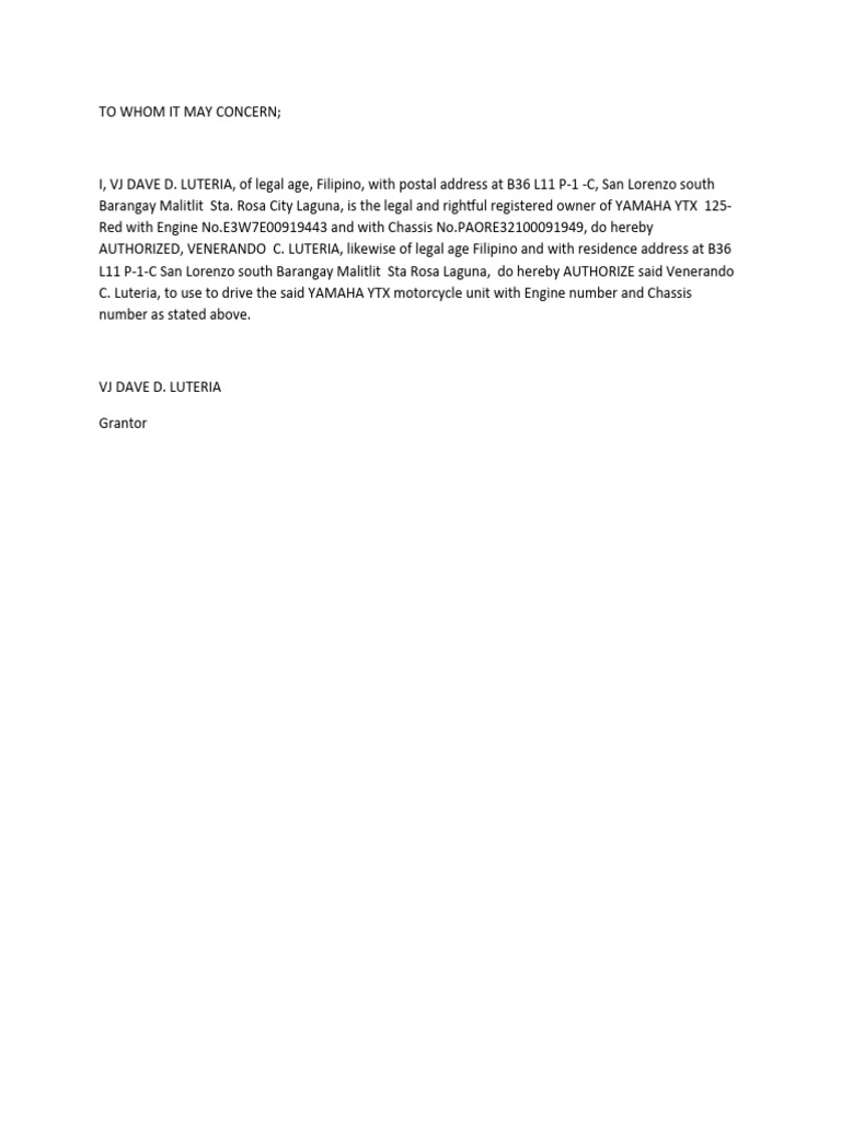 To Whom It May Concern | PDF