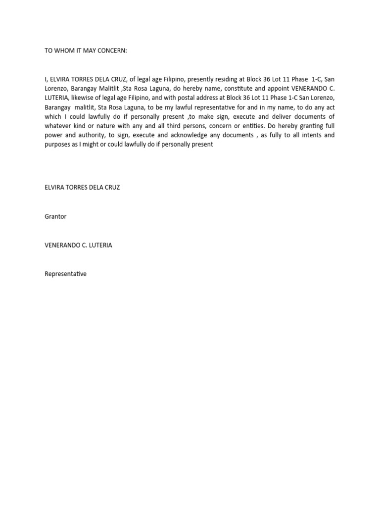 To Whom It May Concern | PDF