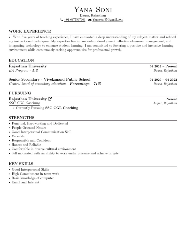 Abey Resume Template | PDF | Career & Growth