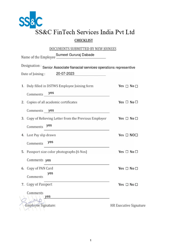 Joining Form-Signed | PDF