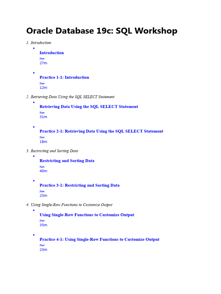 Oracle Database 19c - IZO - ) 71 | PDF