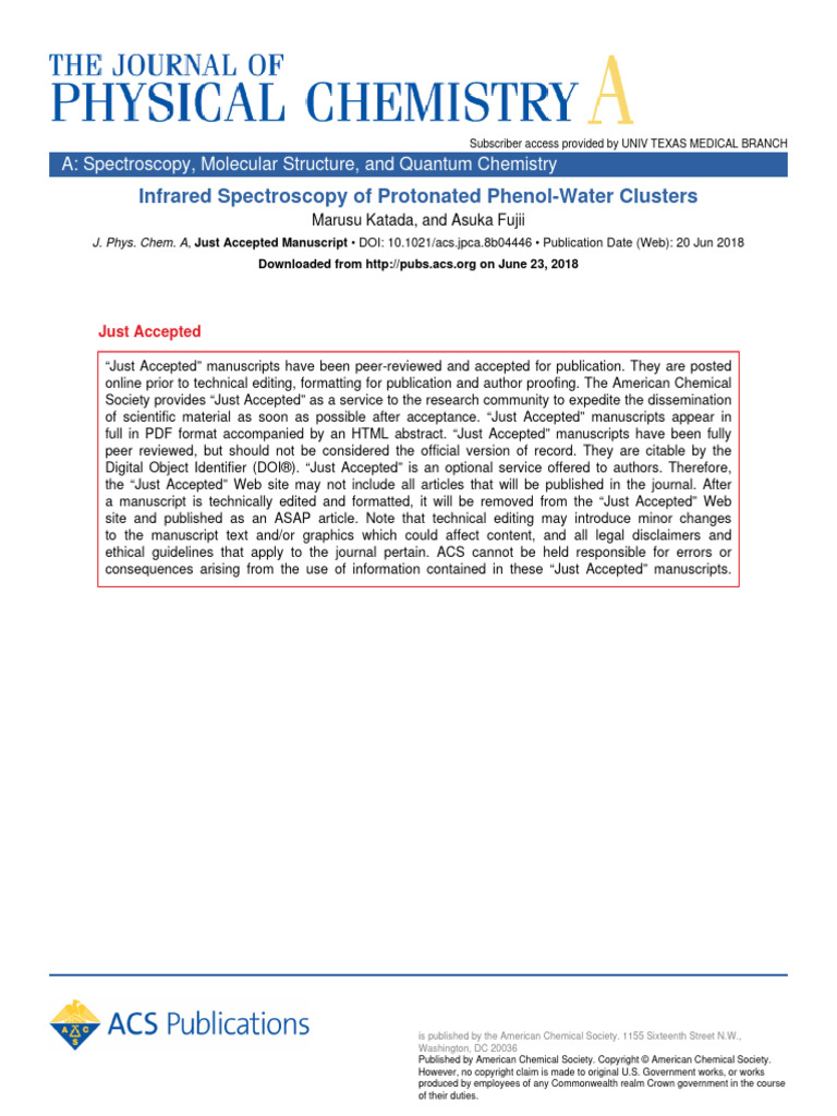 Acs Jpca 8b04446 | PDF | Aromaticity | Infrared Spectroscopy