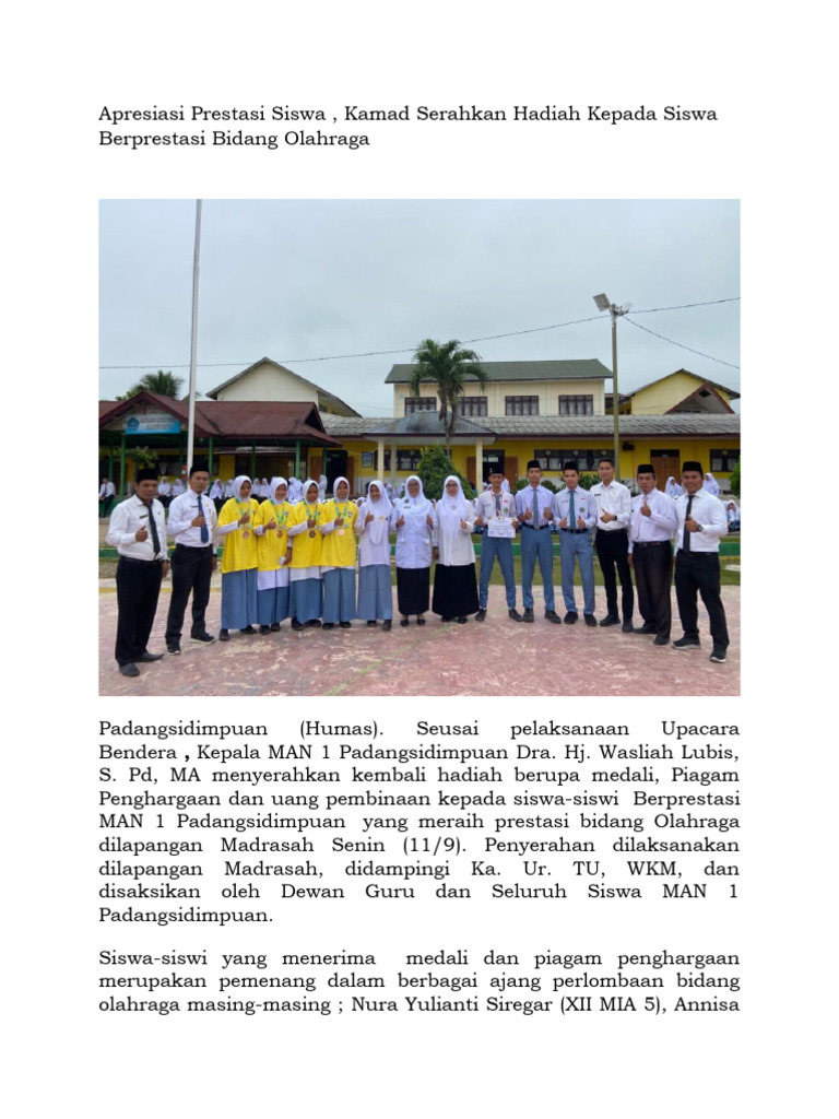 Apresiasi Prestasi Siswa | PDF Apresiasi Prestasi Siswa | PDF