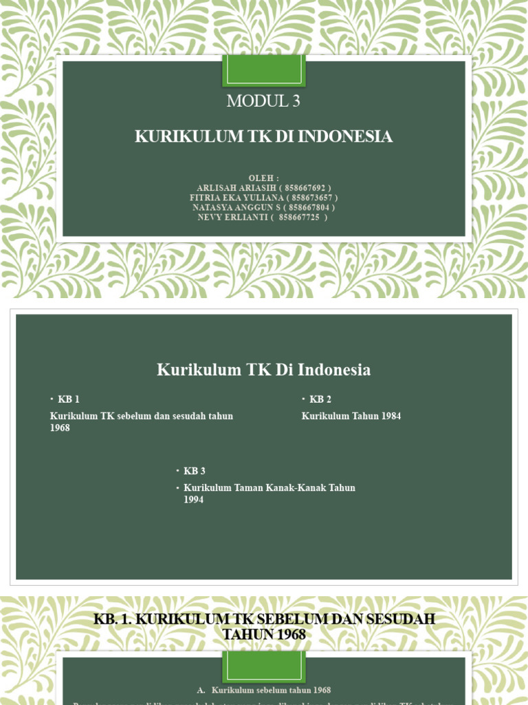 Kurikulum TK Indonesia | PDF