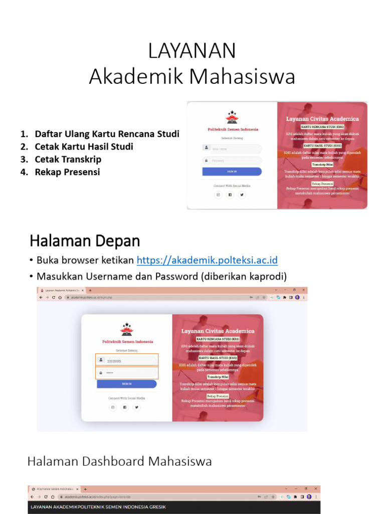 User Manual Mahasiswa Layanan Akademik Mahasiswa Polteksi | PDF