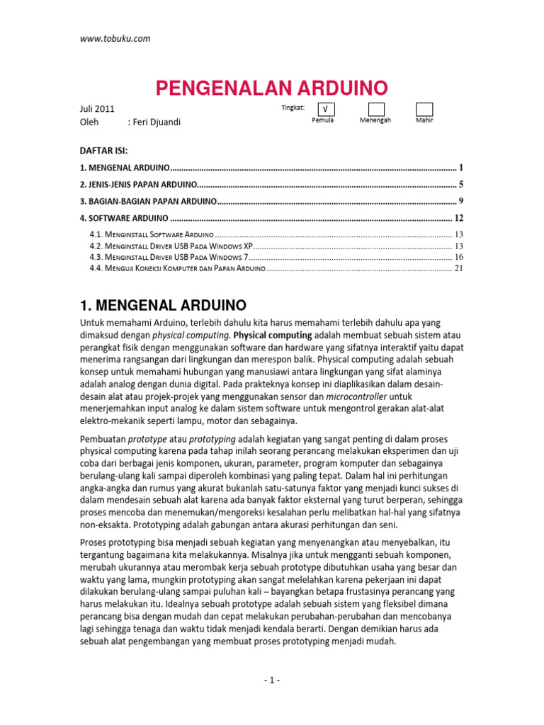 Pengenalan Arduino Oleh Feri Djuandi | PDF