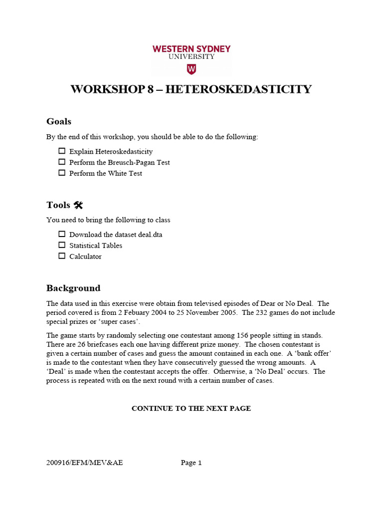 Understanding Heteroskedasticity Tests | PDF | Coefficient Of ...