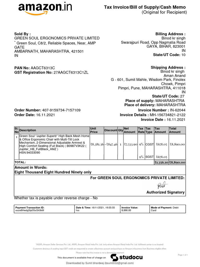 Chair Invoice - DCJNDJKC Kjce JC | PDF | Invoice | Trade