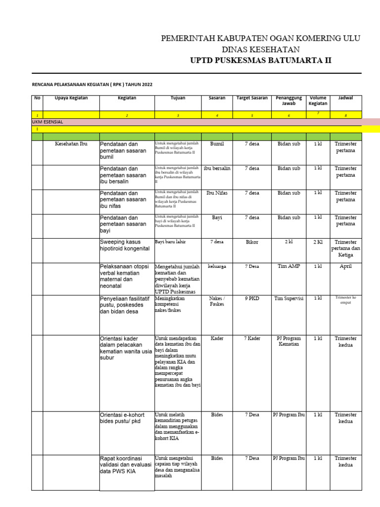 RPK 2022 BTM 2 Program | PDF