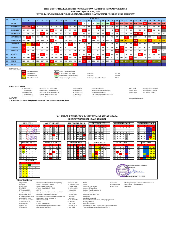 Kalender Pendidikan 2023-2024 SD NASIONAL | PDF